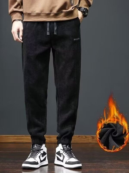 Брюки Мужской, Женский SYJWY черный Лавсан Повседневный, размер 52 Затягивающийся шнурок ...