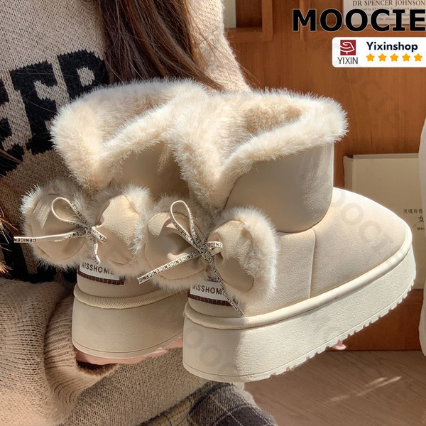 Круглый нос, Толстая подошва Женский MOOCIE Искусственная шерсть, Хлопок Бег, размер 38, 39 ...