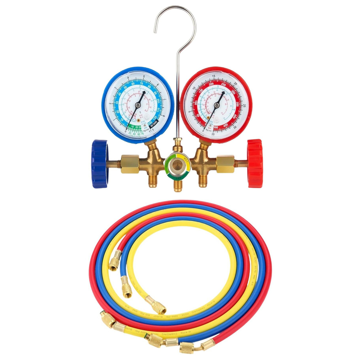 Коллектор манометрический со шлангами CT-536(R22/134/404/410A) для заправки хладагента, фреона ...