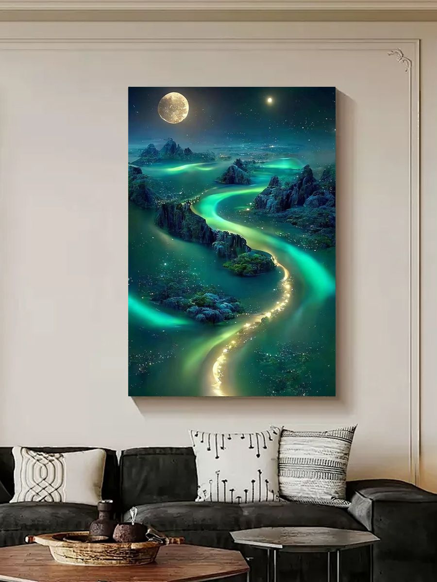 Алмазная мозаика на подрамнике 5D DIY/40x50 "Лунный водопад" (без единой рамки) купить на OZON ...