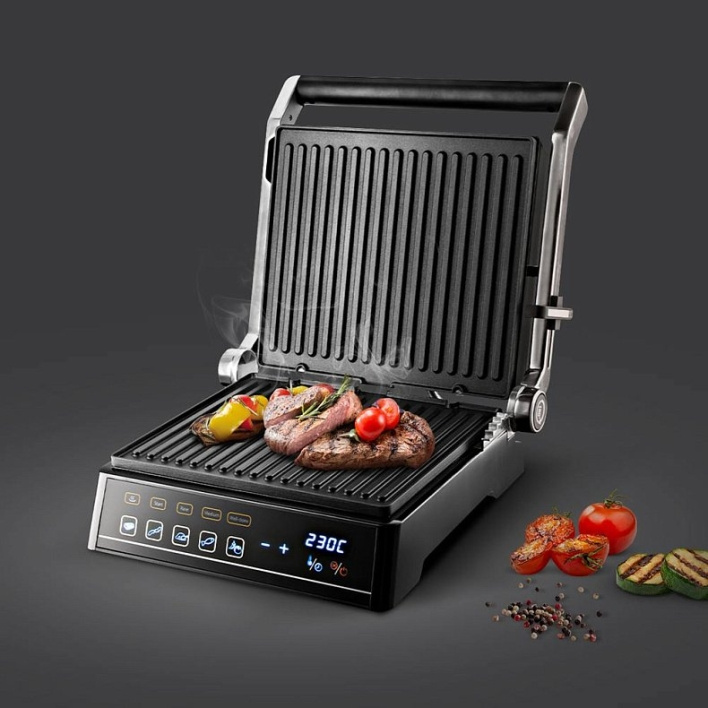 Гриль электрический РЕДМОНД SteakMaster GM305, 2000 Вт, 5 программ, сменные панели купить на ...