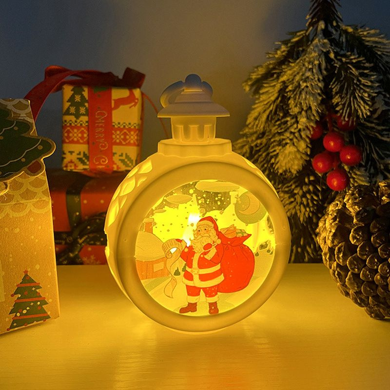 Новогодняя светящаяся декоративная лампа-шарик с Санта-Клаусом ...