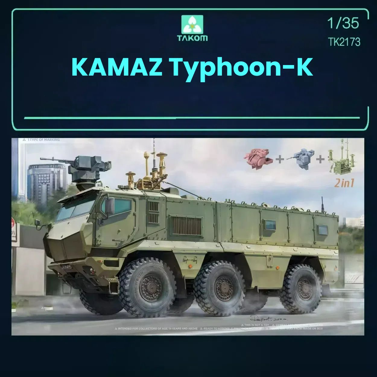 TAKOM 2173 1/35 KAMAZ Typhoon-K Дистанционная оружейная станция W/RP ...