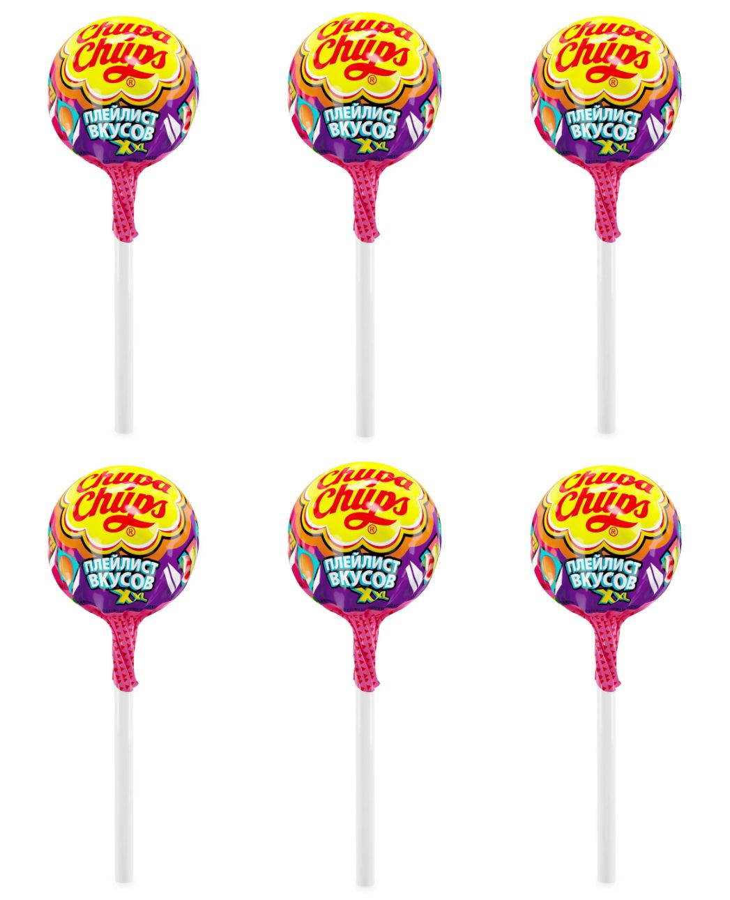 Chupa Chups Карамель на палочке XXL Flavors Playlist Jar, с жевательной ...