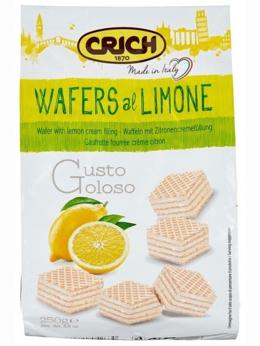 Вафли Crich Wafers с лимонным кремом, 250г купить на OZON по низкой ...