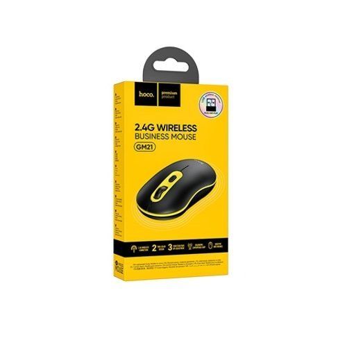 Мышь Мышка Hoco GM21 Platinum 2.4G business wireless mouse - Black yellow купить c доставкой на ...