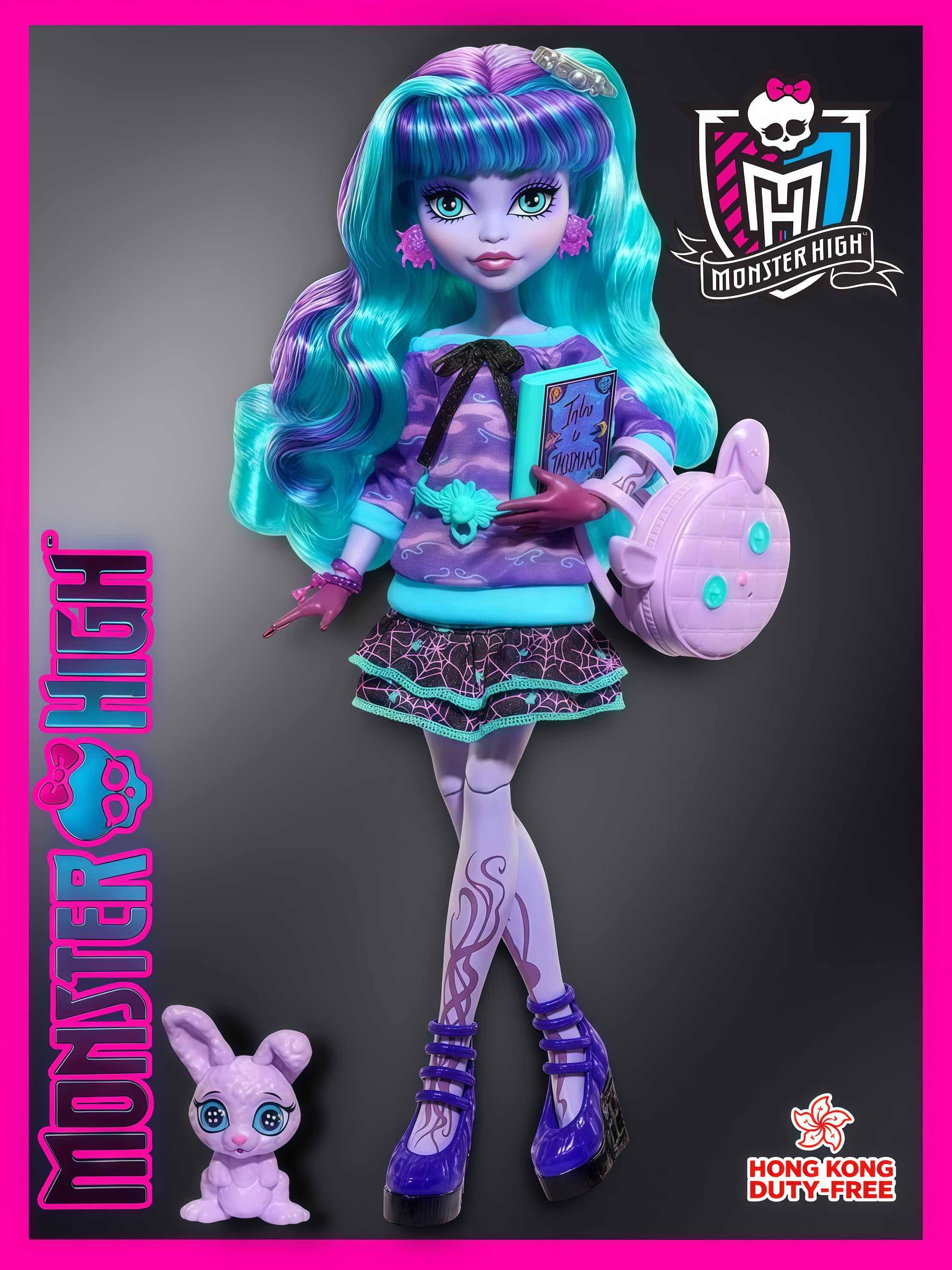 Кукла Monster High Creepover Party Doll, Twyla with Pet Bunny Dustin ...