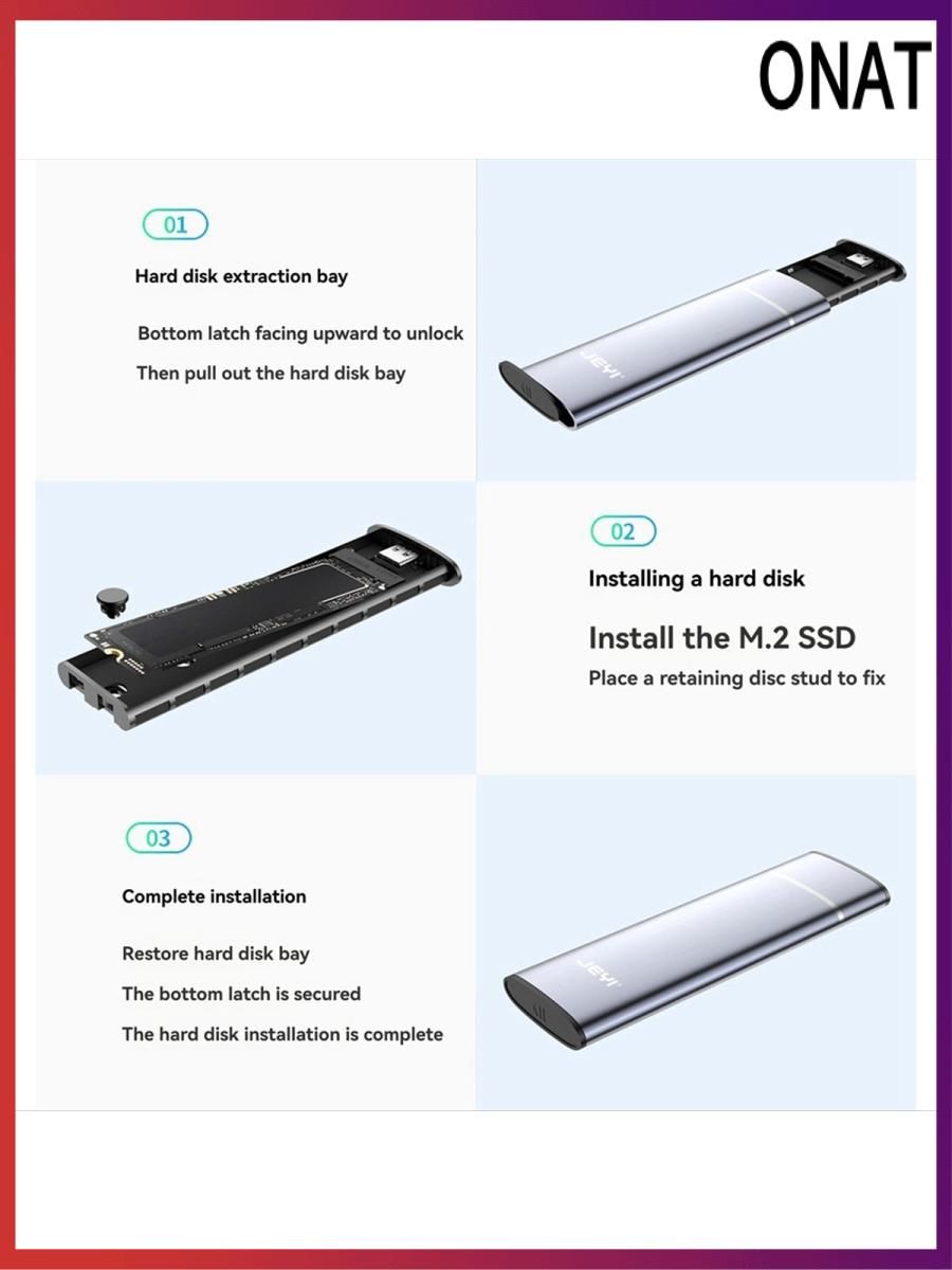 Адаптер Корпуса Для SSD M.2 NVME С Интерфейсом USB 3.2 Gen 2 (10 Гбит/С ...