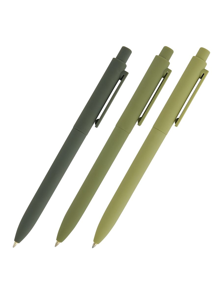 Ручка шариковая автоматическая Bruno Visconti SoftClick. Verde, набор 3 ...