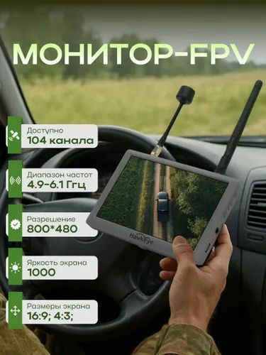 Монитор Hawkeye little pilot 4 4.9-6.1 ГГц 104CH DVR купить на OZON по ...
