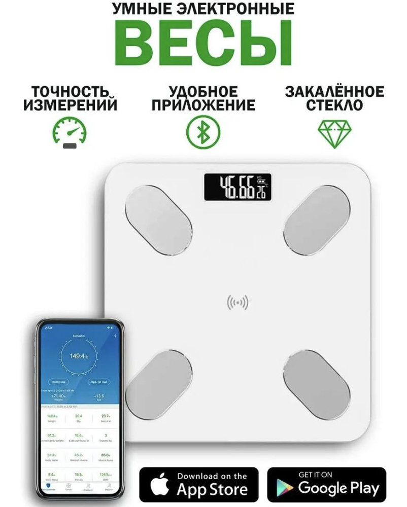 Напольные весы Smartscale Весы напольные электронные с приложением для ...
