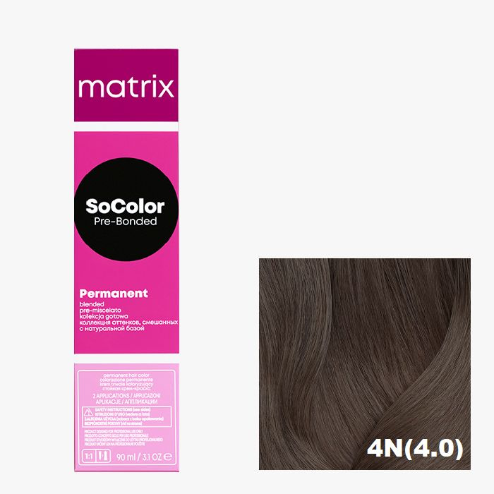 Краска для волос, 4N (4.0), MATRIX, SoColor Pre-Bonded, 90 мл ...