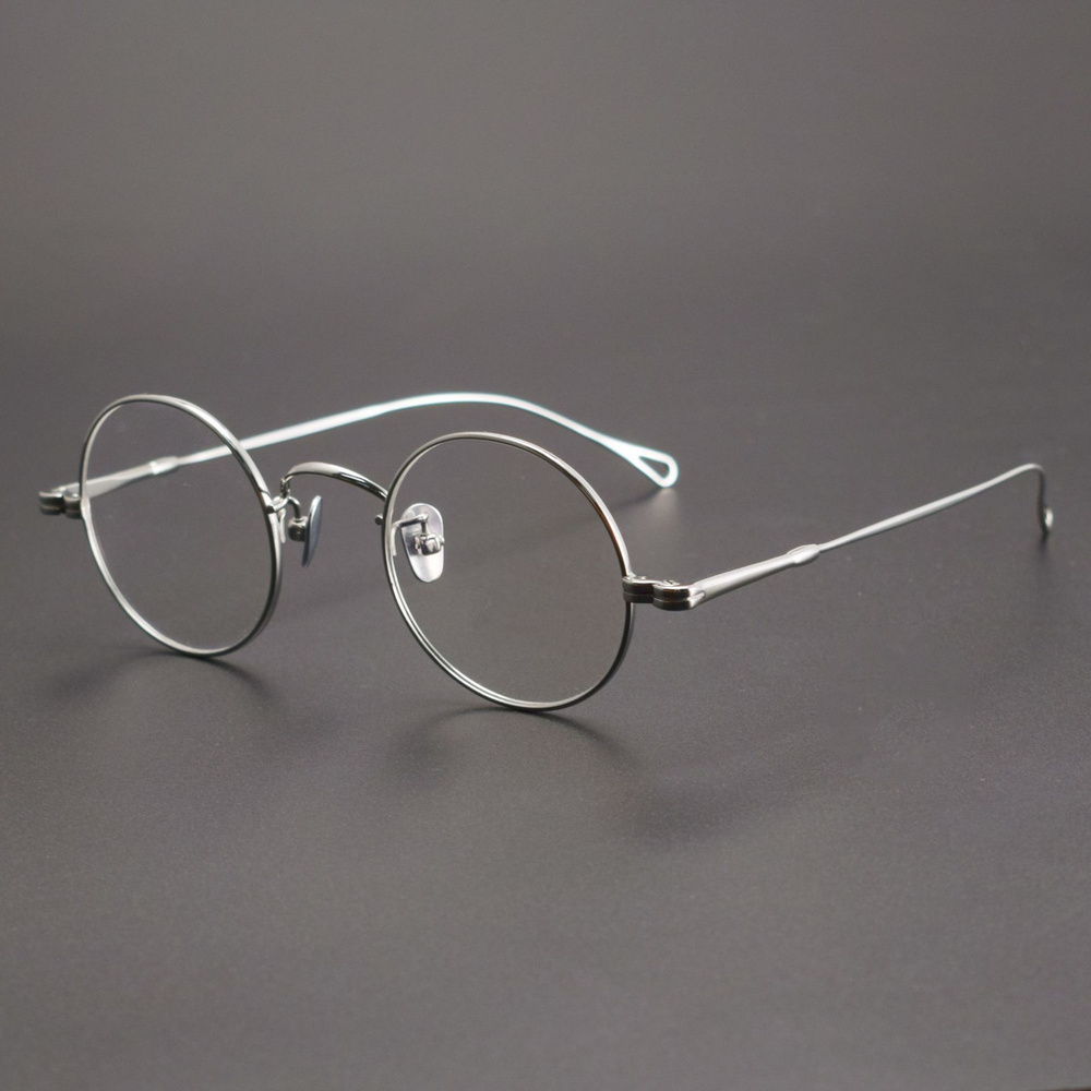 Ультралегкая круглая оправа из чистого титана в стиле ретро с маленькой ...