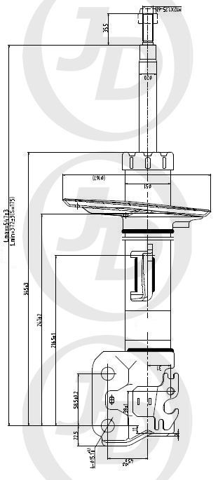 Стойка газомасляная передняя левая /334473/ Тойота TO ist/Scion 2WD 07 ...