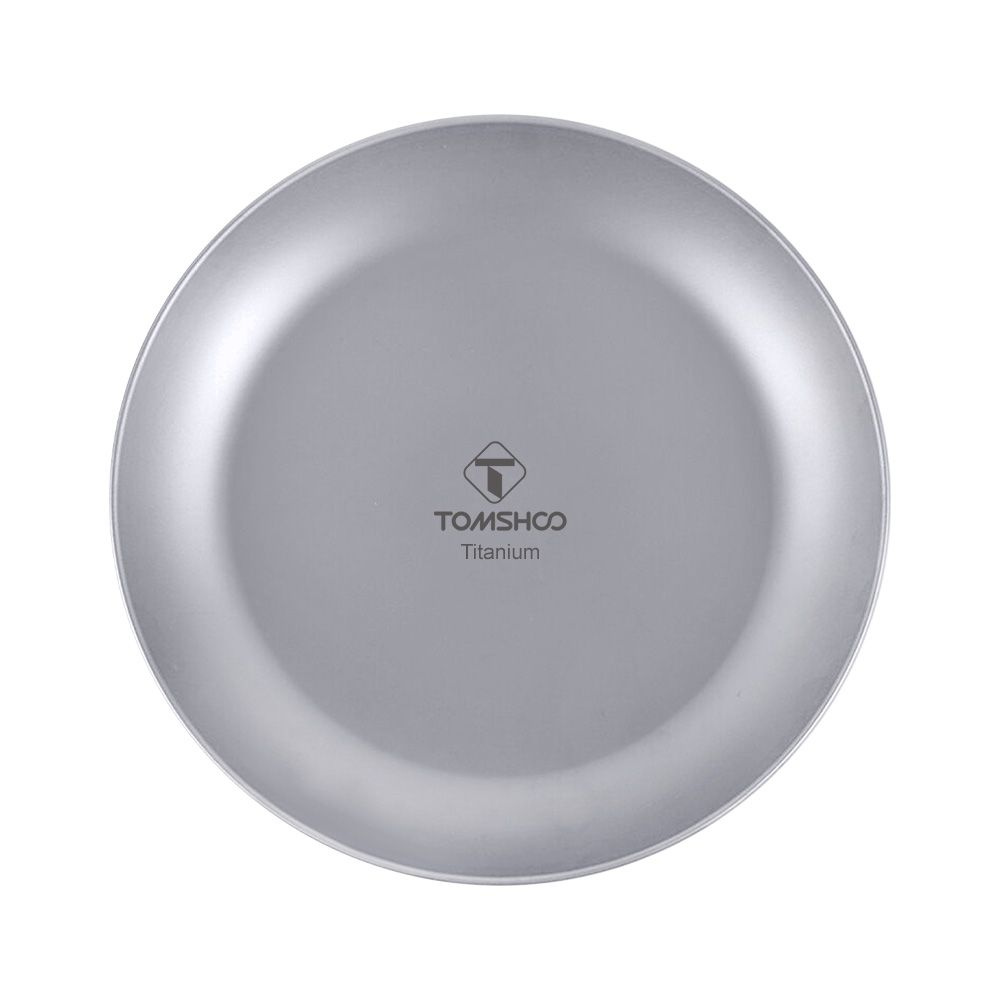 TOMSHOO Титановая круглая тарелка для кемпинга, сверхлегкая портативная ...