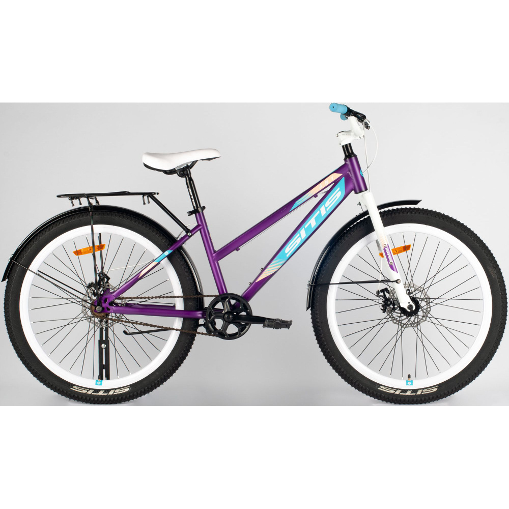 Велосипед городской SITIS ANY 26" (2024) Dark Purple-Turquoise-White ...