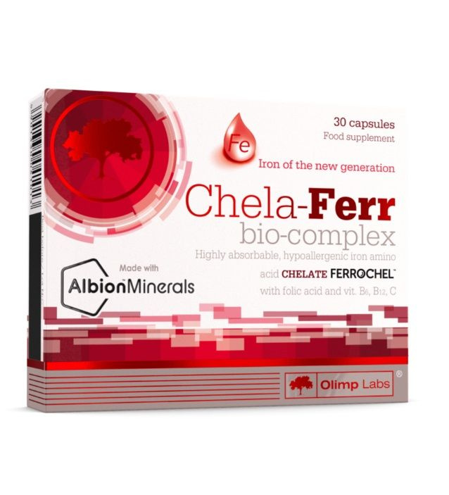Olimp Labs Chela-Ferr bio-complex, Железо + Витамин С + В6 + В12 ...