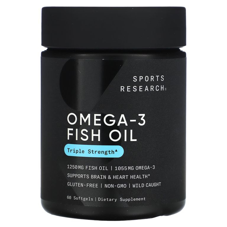 Sports Research, Omega 3 Fish Oil, Рыбий жир с омега-3, тройной силы ...