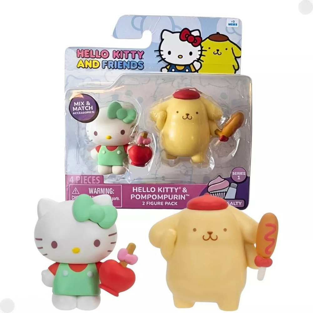 Игрушка Sanrio Sweet & Salty Hello Kitty & Pompompurin Mini Figure 2 ...
