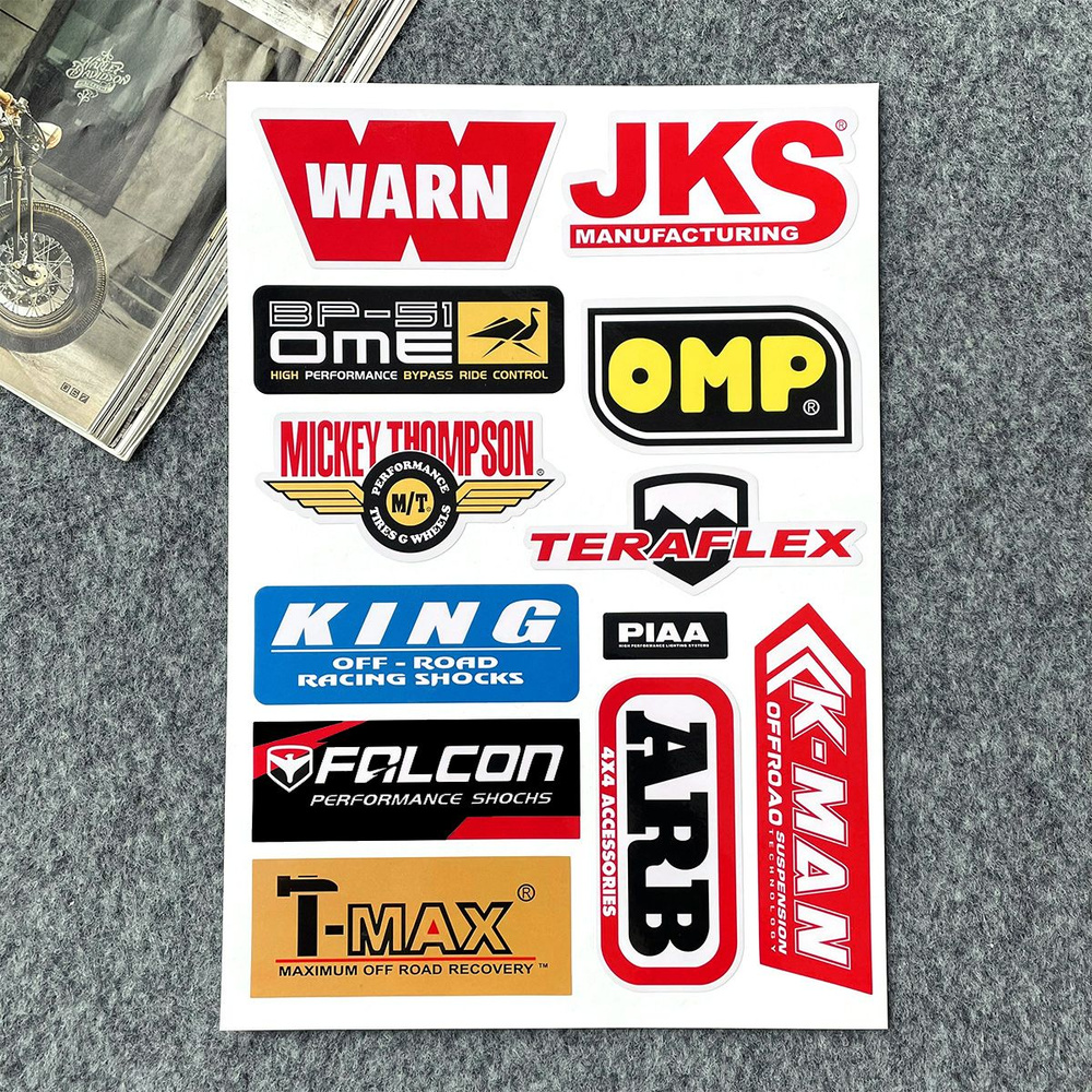 Наклейки для мотоциклов Автомобильные наклейки Wrangler Tank 300 FOX ARB TJM WARN AMP MR Набор ...