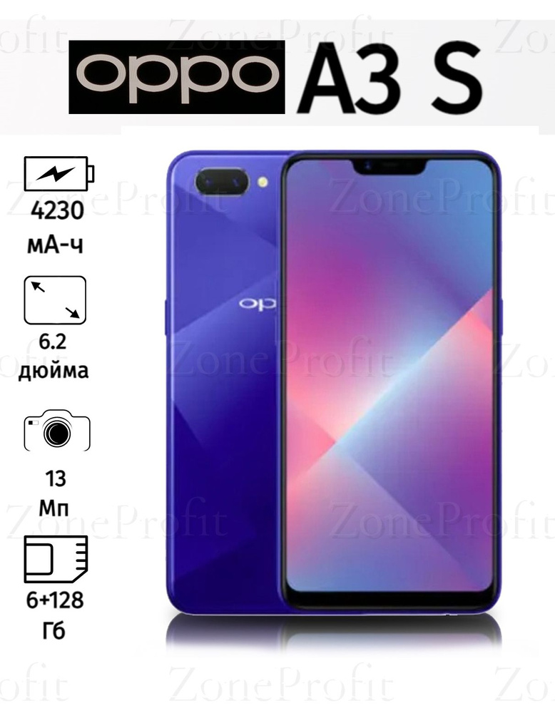 Смартфон OPPO A3S 128 ГБ 6 ГБ Синий IPS 2 SIM купить c доставкой на OZON по низкой цене (2094907015)