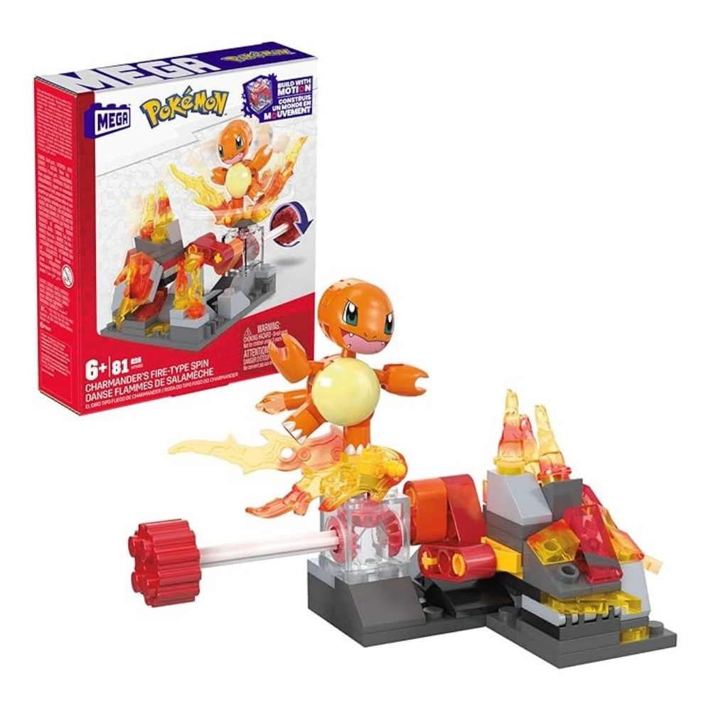 Набор конструкторов-мега-покемонов Charmander's Fire-Type Spin ...