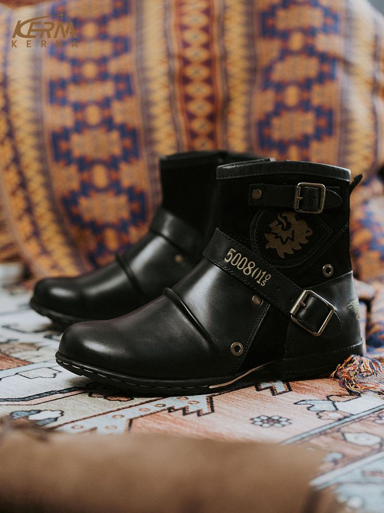 Сапоги Мужской KERNA ботфорты, размер 45 черный На любой сезон R (средняя) Без каблука Китай ...