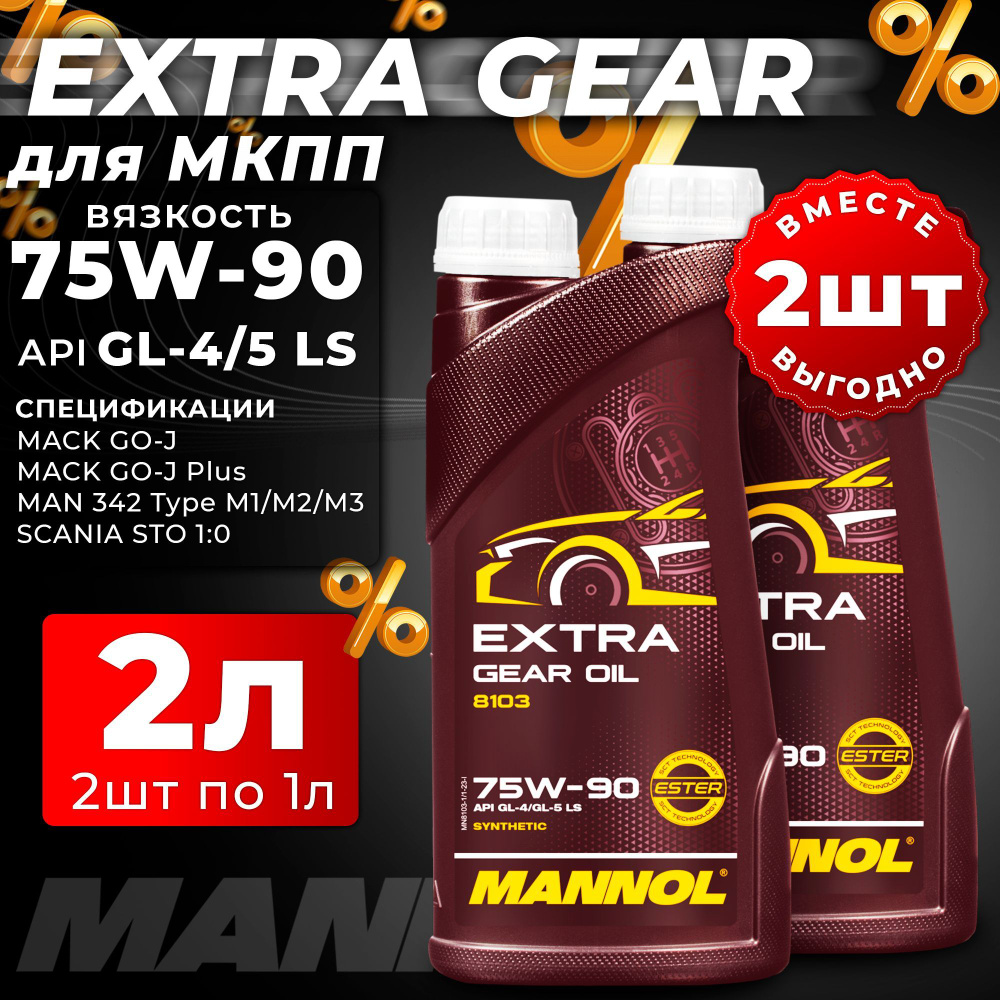 Масло трансмиссионное 75W-90 Синтетическое GEAR OIL(Extra Getriebeoel ...