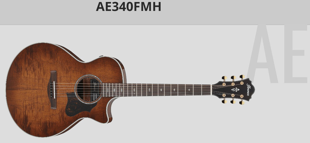 Электрогитара электрическая акустическая гитара Ibanez AE340FMH ...