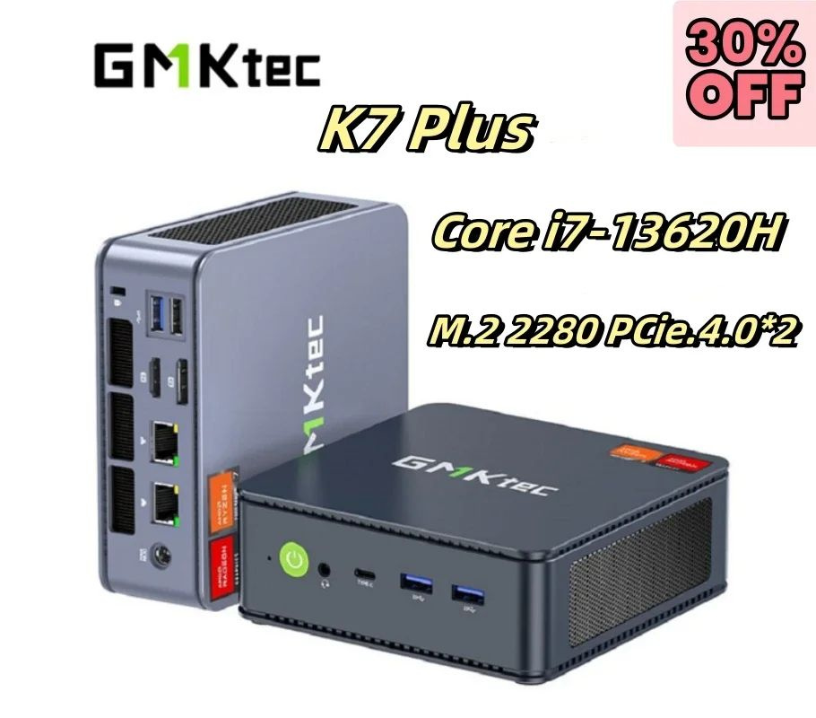 GMKtec Мини-ПК (Intel Core i7-13620H, RAM 32 ГБ, SSD 1024 ГБ, Intel UHD ...