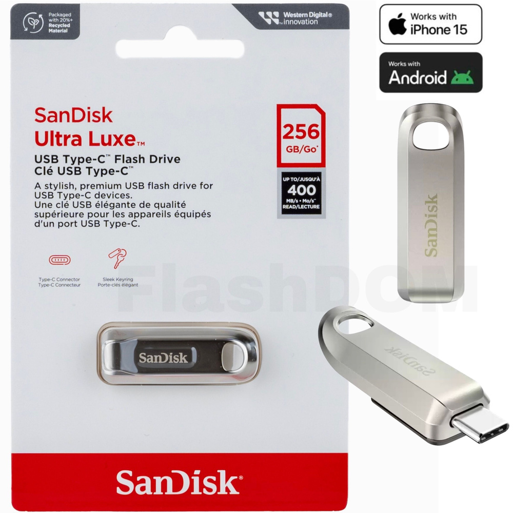 USB-флеш-накопитель SanDisk Ultra Luxe Flash Drive Type C 256 ГБ 400 ...