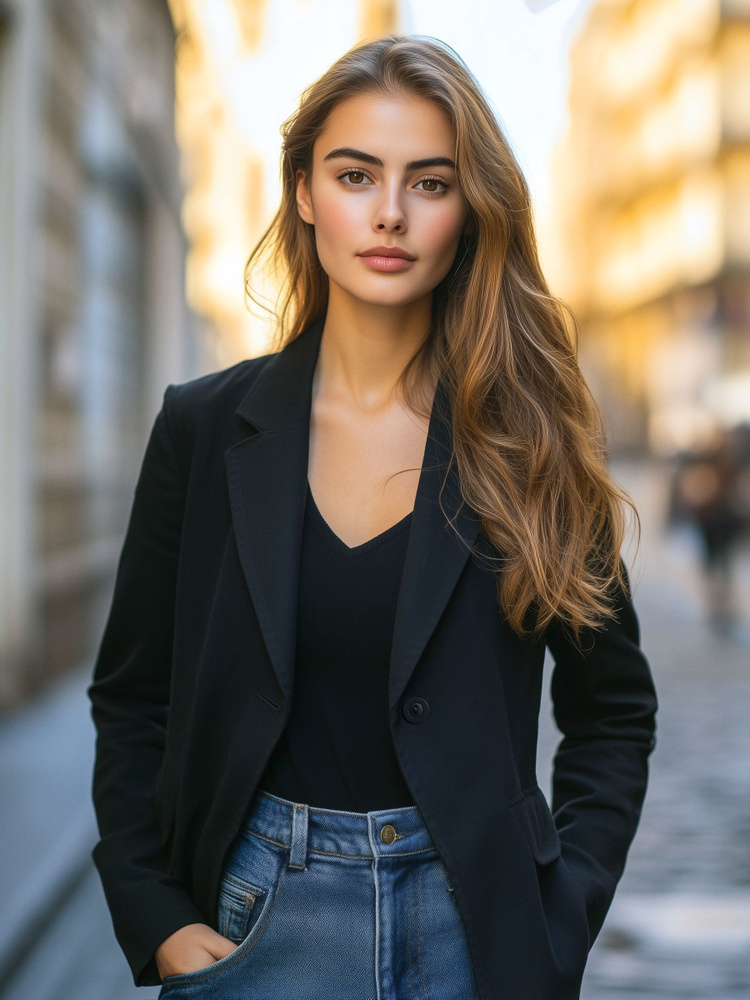 Пиджак Женский El Bosque черный графит, размер 40 Полиэстер, Вискоза Декоративные пуговицы ...