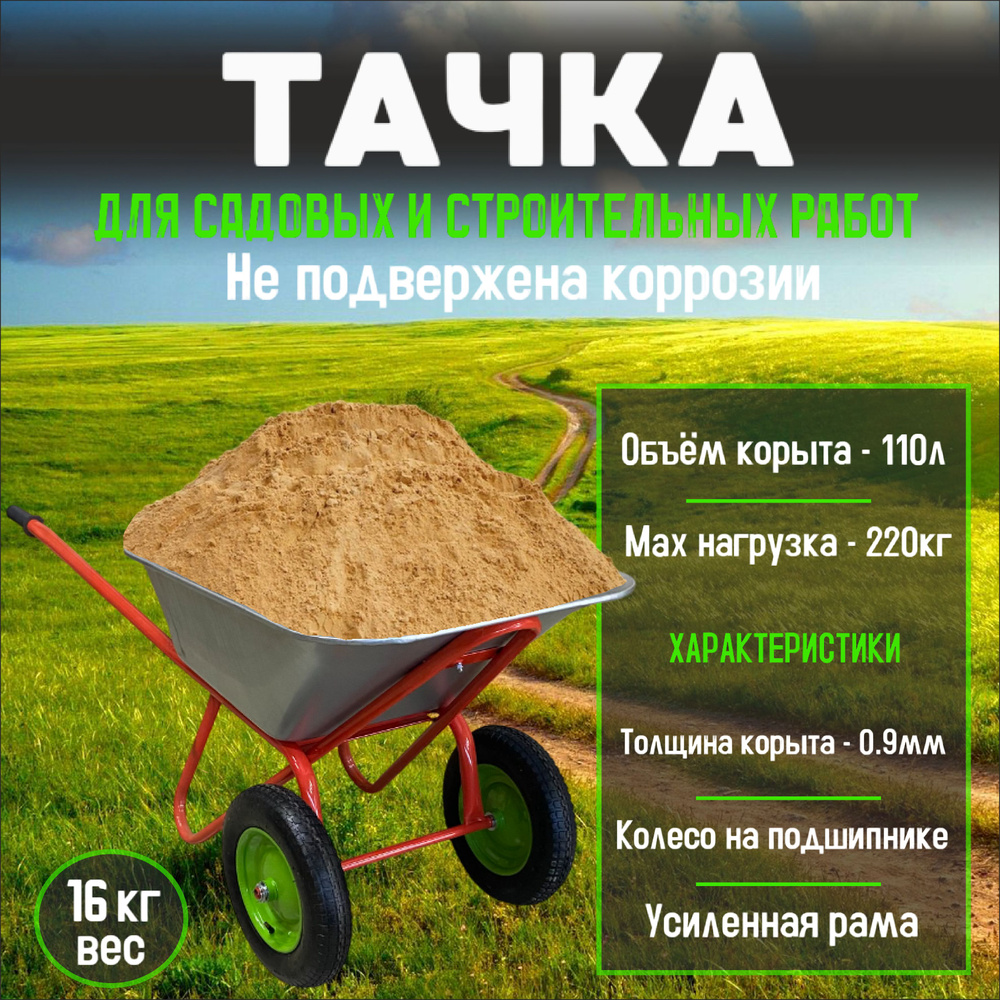 Тачка садовая INKAM Оптимал-Варяг 100-2, 220 кг купить c доставкой на ...