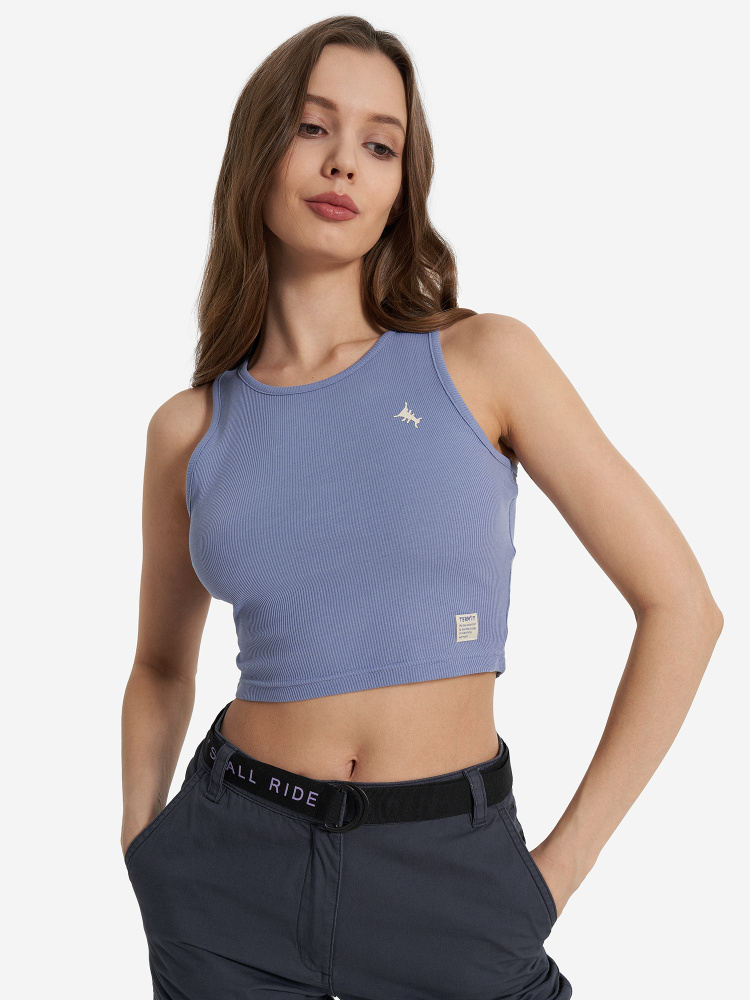 Майка Женский Termit синий, размер 42 Хлопок Спортивный Бангладеш купить c доставкой на OZON по ...