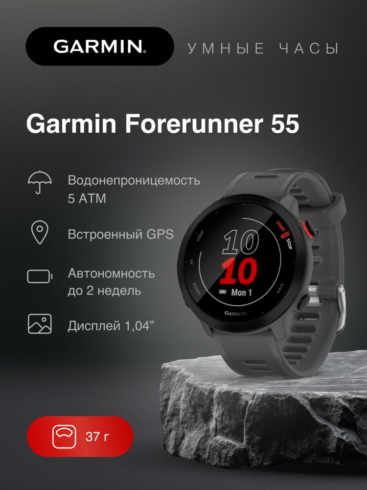 Garmin Forerunner 55 Monterra Gray Спортивные часы 010-02562-13 купить ...