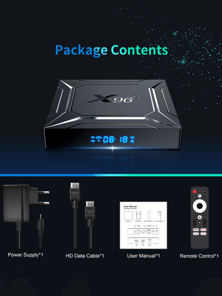 X96 M200 Телевизионная коробка Amlogic S905X5M Android 14 4 ГБ/32 ГБ ...