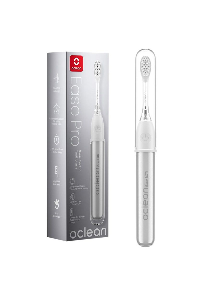 Электрическая зубная щетка Oclean Ease Pro, серебряный купить на OZON по низкой цене (2214365302)