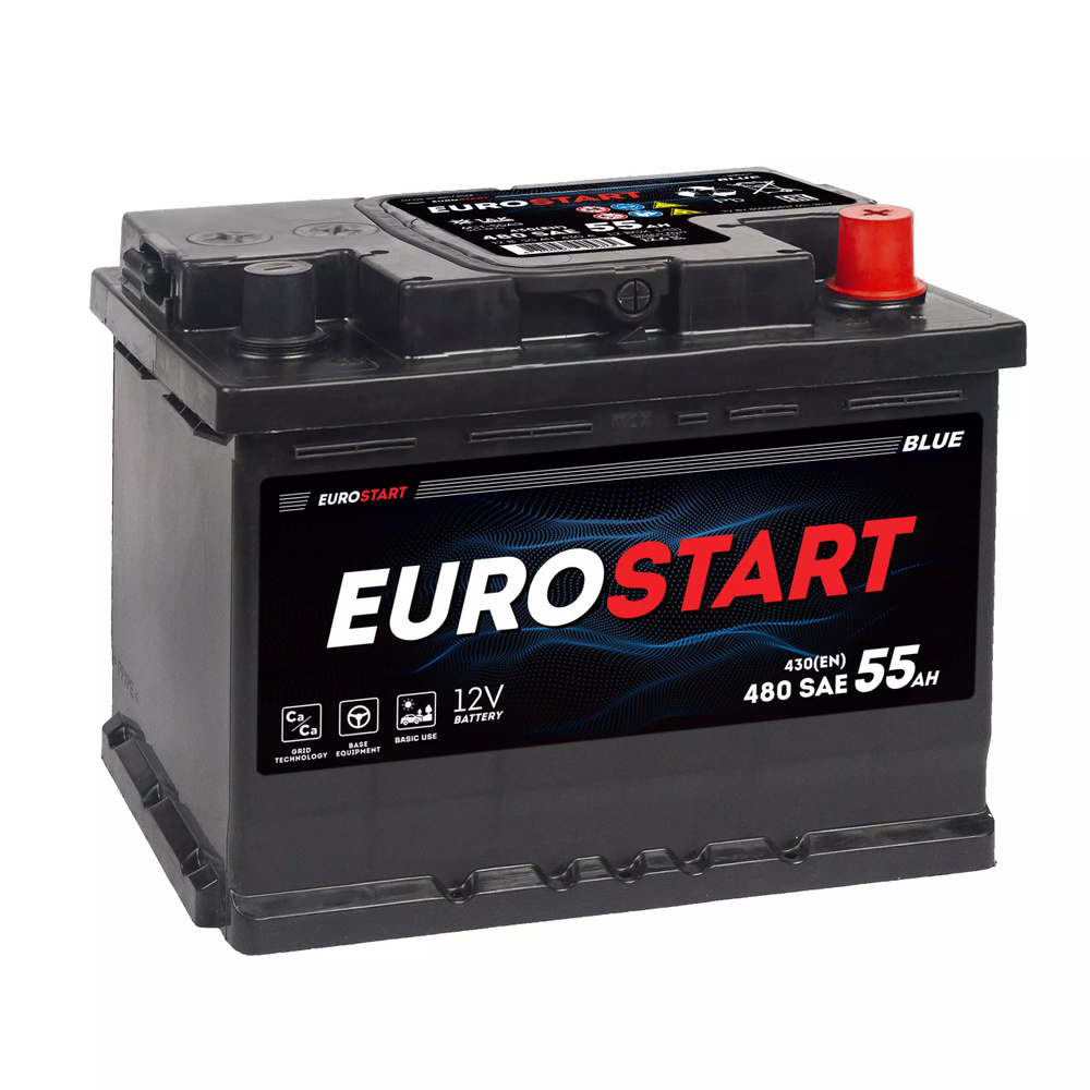 Аккумулятор автомобильный 12v 55 Ah Eurostart Blue 55 Ah 430 А обратная ...