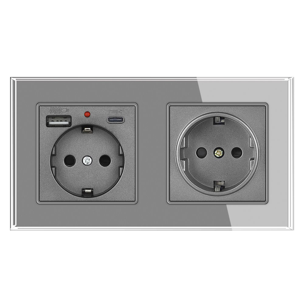 Двойная черная розетка с Usb и Type C портами купить на Ozon по низкой цене 2807247791