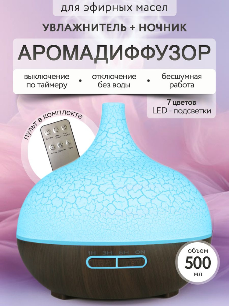 Candy-Land Аромадиффузор ультразвуковой Диффузор-лампа, белый, темно ...