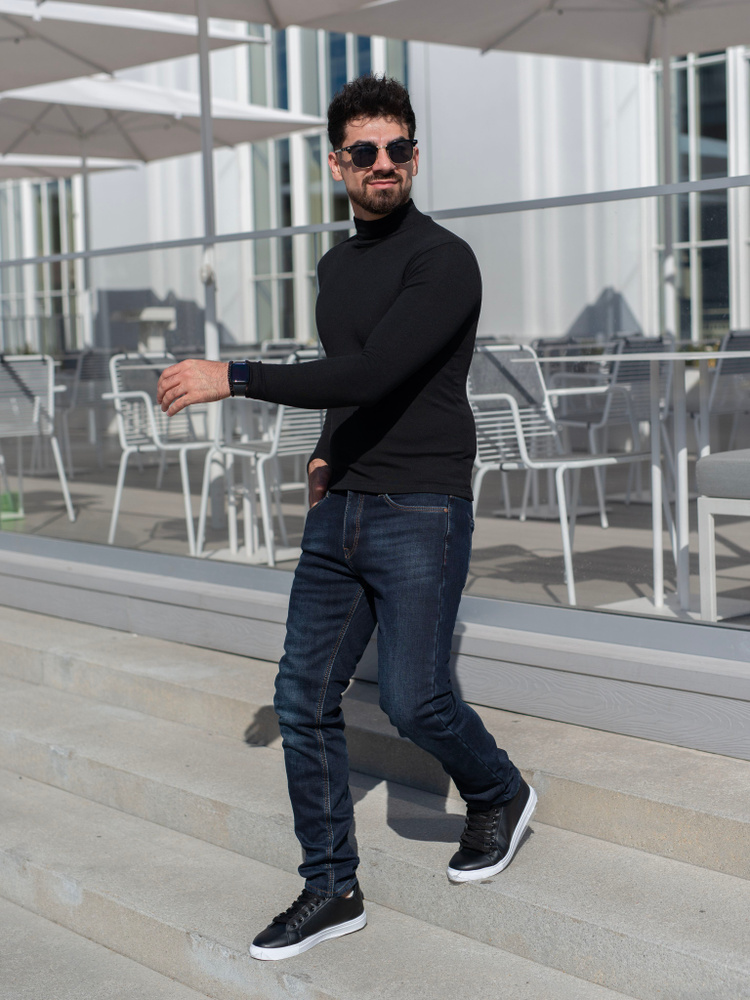 Джинсы Мужской SIXTH LEGEND сине-серый зауженные Хлопок, Полиэстер, размер 48, 50 облегающий ...