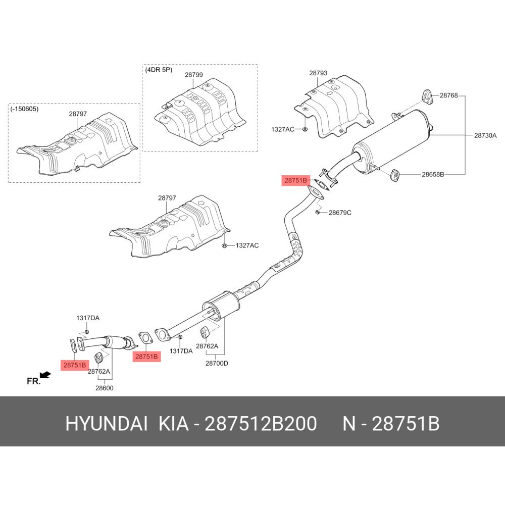Прокладка глушителя solaris 1.4, 1.6 10-, ix35 10- HYUNDAI-KIA-MOBIS 287512B200 купить на OZON ...
