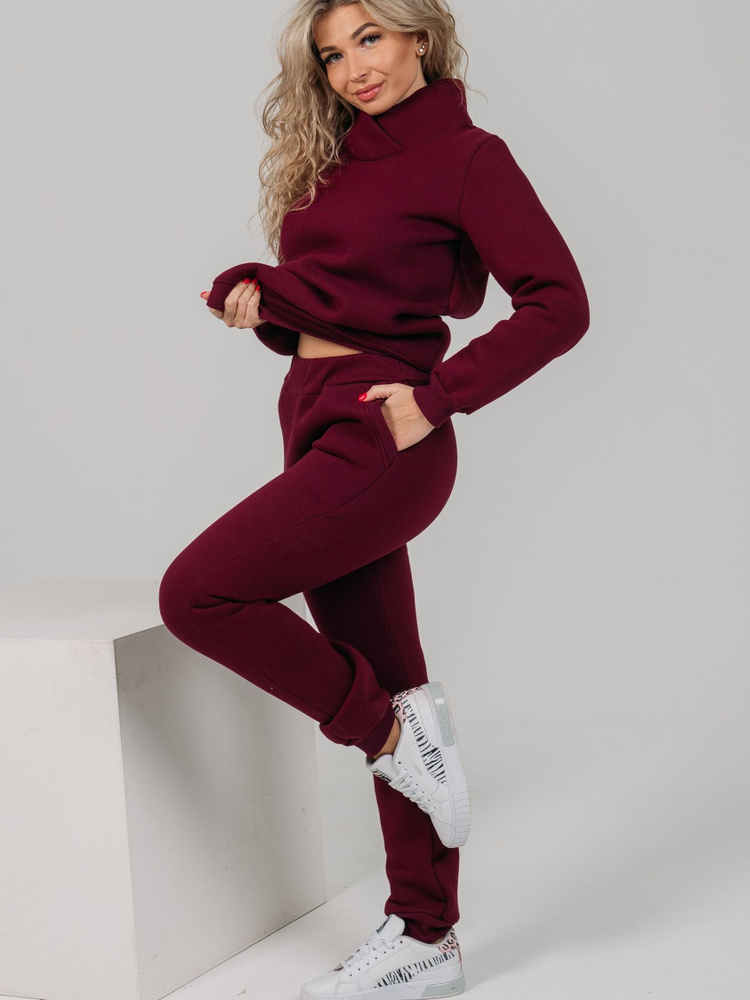 Костюм спортивный Женский COOL LOOK Спортивный брючный, двойка бордовый ...