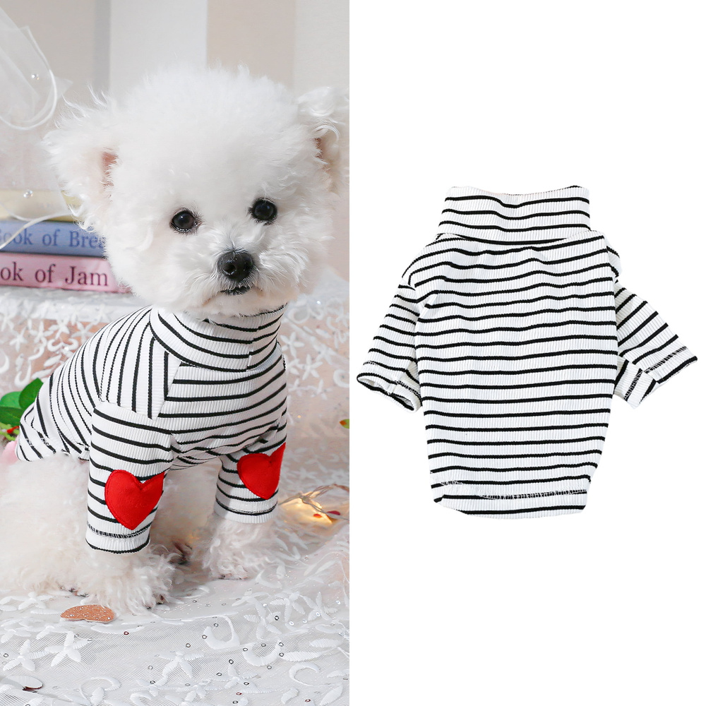 GASTROPOD Свитер для собак, черно-белый полосатый свитер с горловиной ...