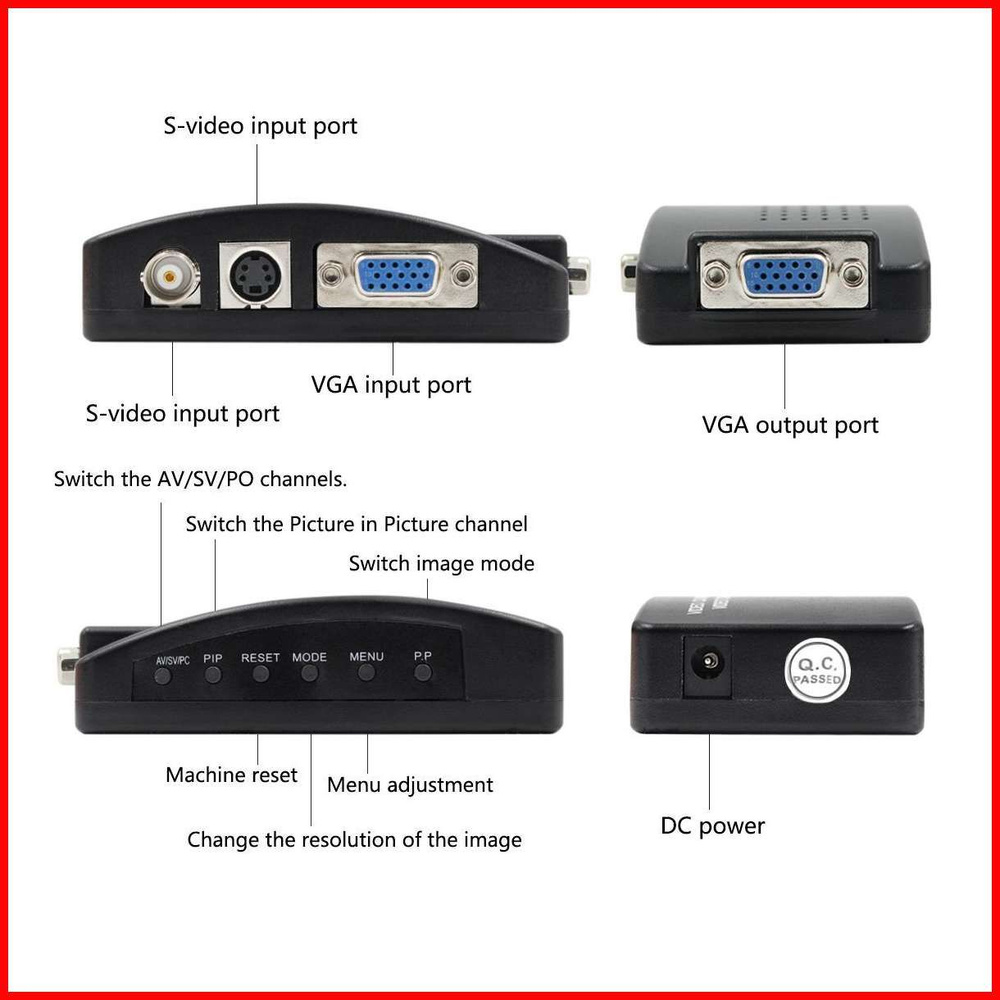 Конвертеры BNC VGA с поддержкой выхода S-Video подключаются к таким устройствам, как ПК/Mac ...