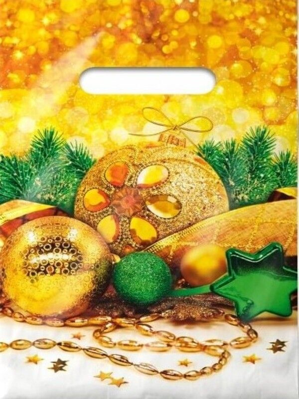 Пакет подарочный "Новогодняя искра"25шт, 19х30см купить c доставкой на OZON по низкой цене ...