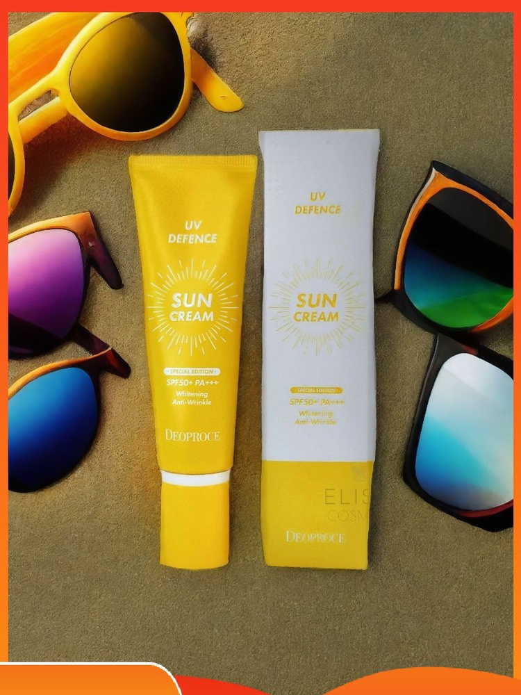 DEOPROCE Солнцезащитный крем UV DEFENCE SUNCREAM SPF50+ PA+++, 50г ...
