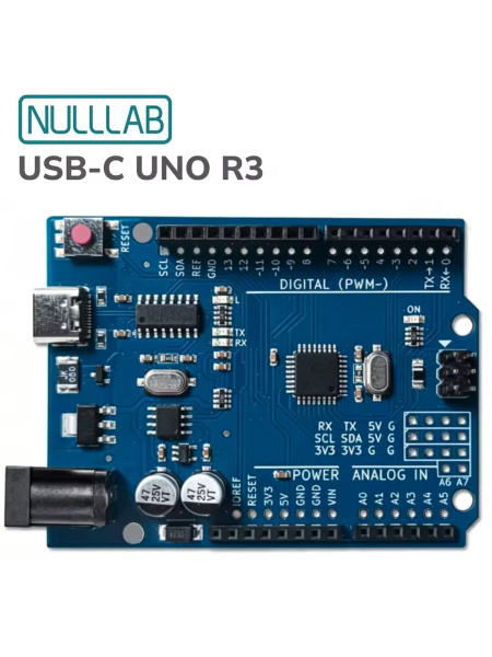 Плата USB-C UNO R3, разъёмы для I2C и UART, дополнительные аналоговые ...