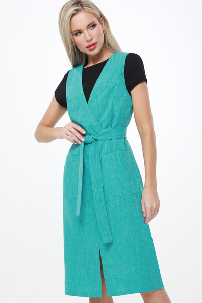 Сарафан Женский DStrend голубой Полиэстер, размер 52 купить c доставкой на OZON по низкой цене ...