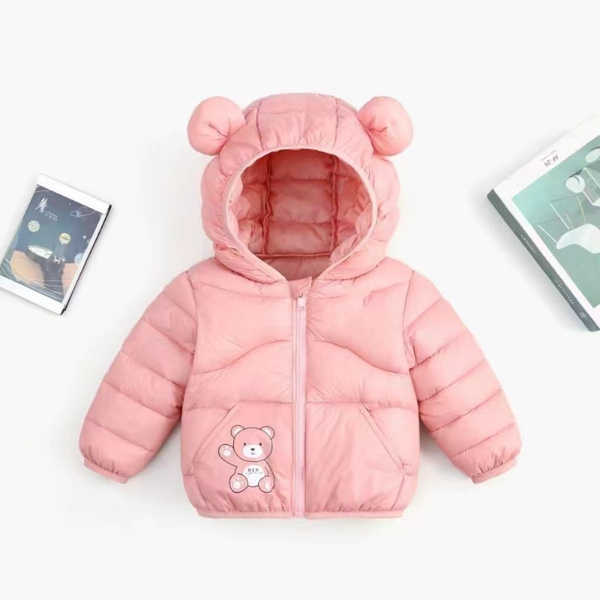 Куртка Девочки THANHDAT розовый Полиэстер, размер 104, 110 Длинный На любой сезон оверсайз ...